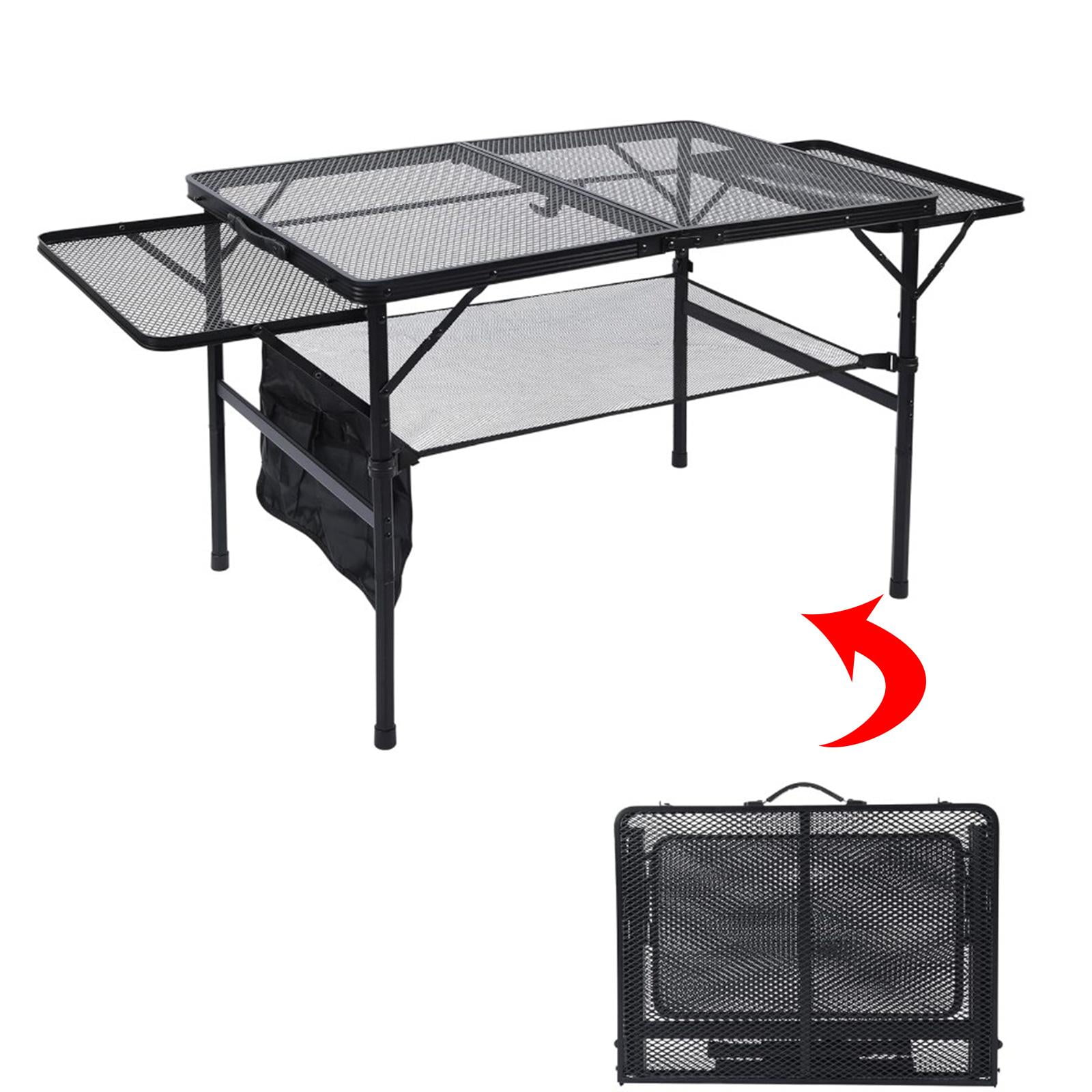 Colaxi Folding Grill Table Adjustable Height Outside Lightweight Carry ...