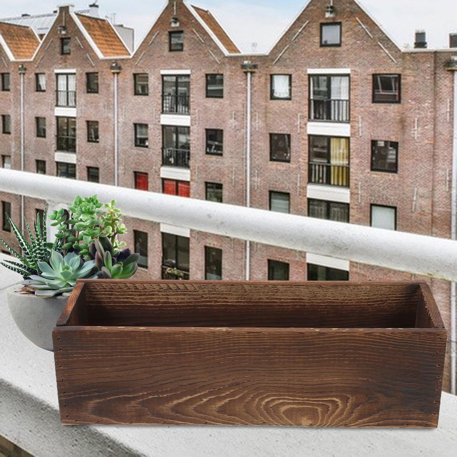 Colaxi Rustic Wooden Flower Box Plant Container Novelty Wood Planter ...