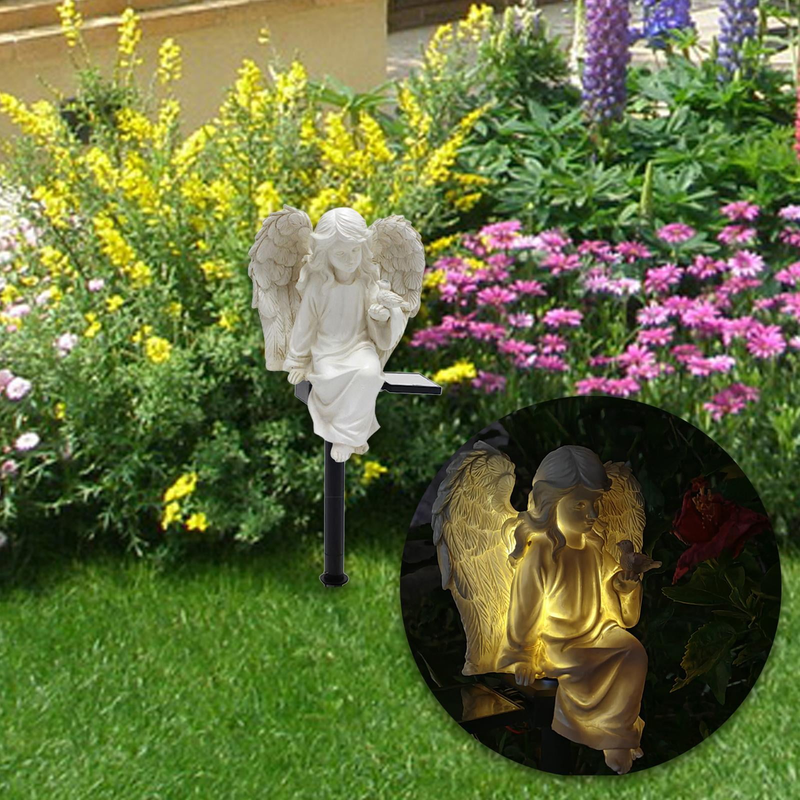 Colaxi Solar Powered Garden Statue, Decorative Sculpture, Angel ...