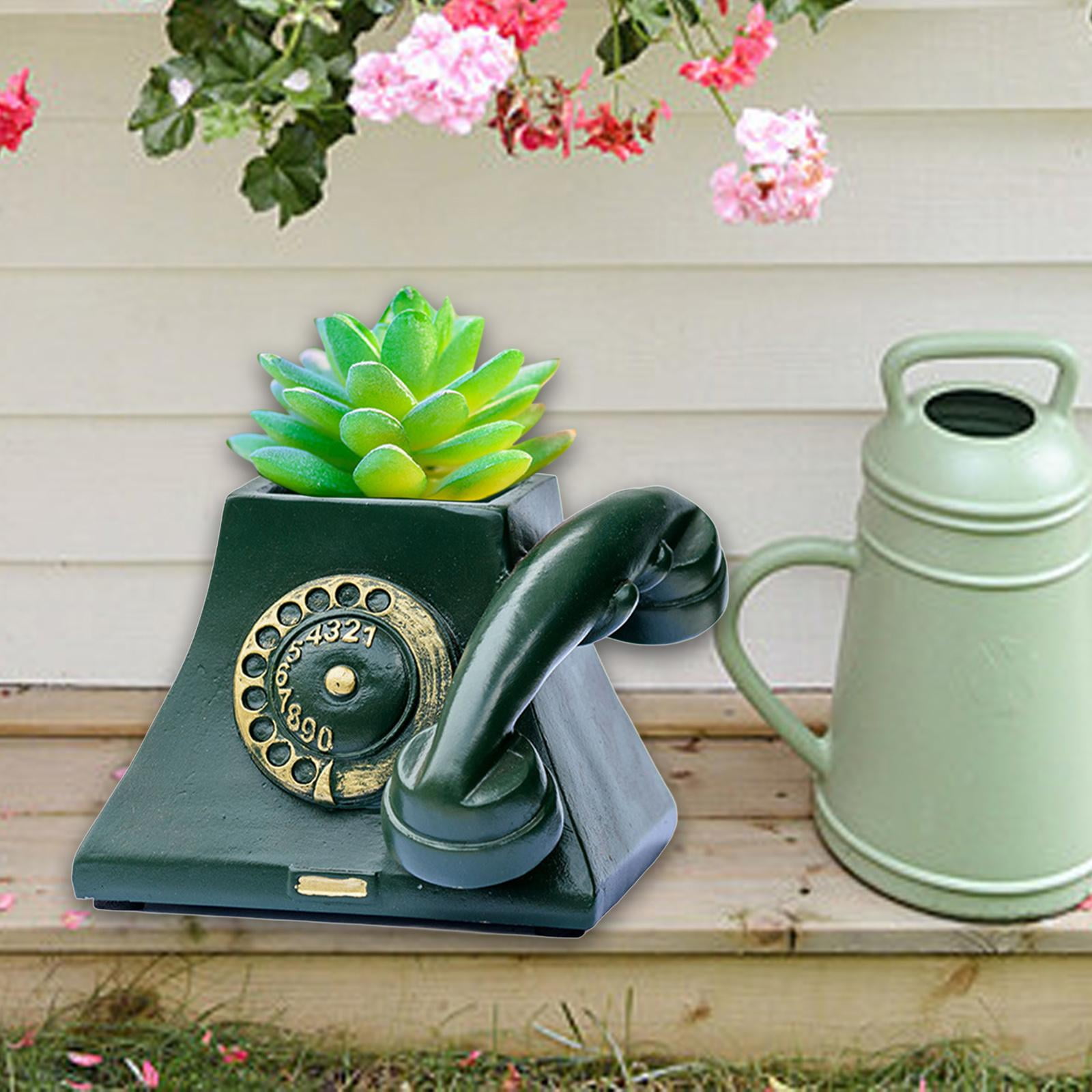 Colaxi Telephone Flower Pot Garden Flowerpot Micro Landscape Unique ...