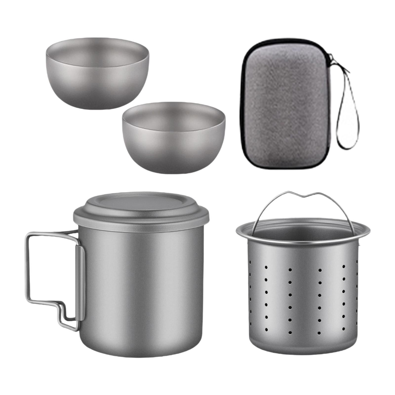 Colaxi Titanium Cup Lightweight Round Tea Cup with Foldable Handle ...