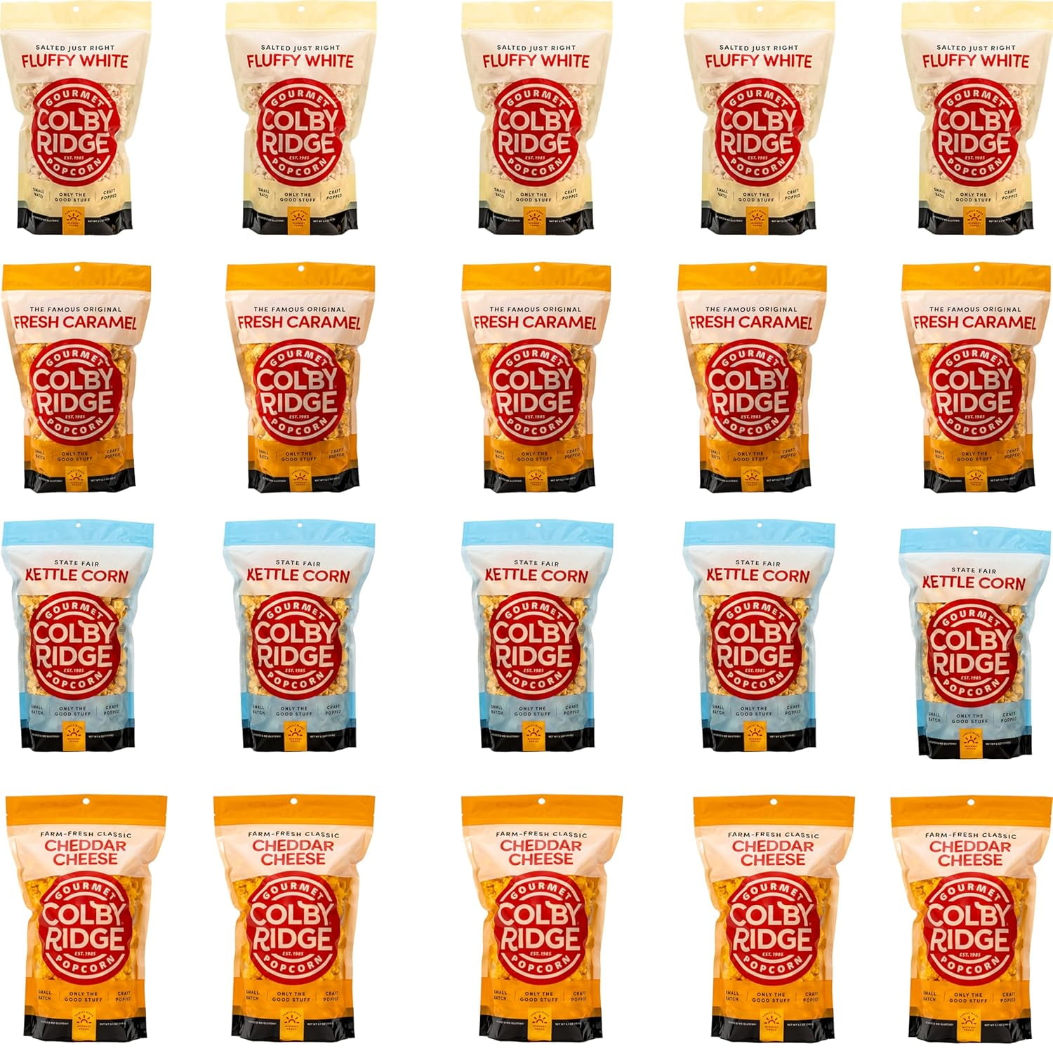 Colby Ridge 20-Pack (1/2 Gal. 8 Cups Each) 5 White, 5 Fresh Caramel, 5 ...