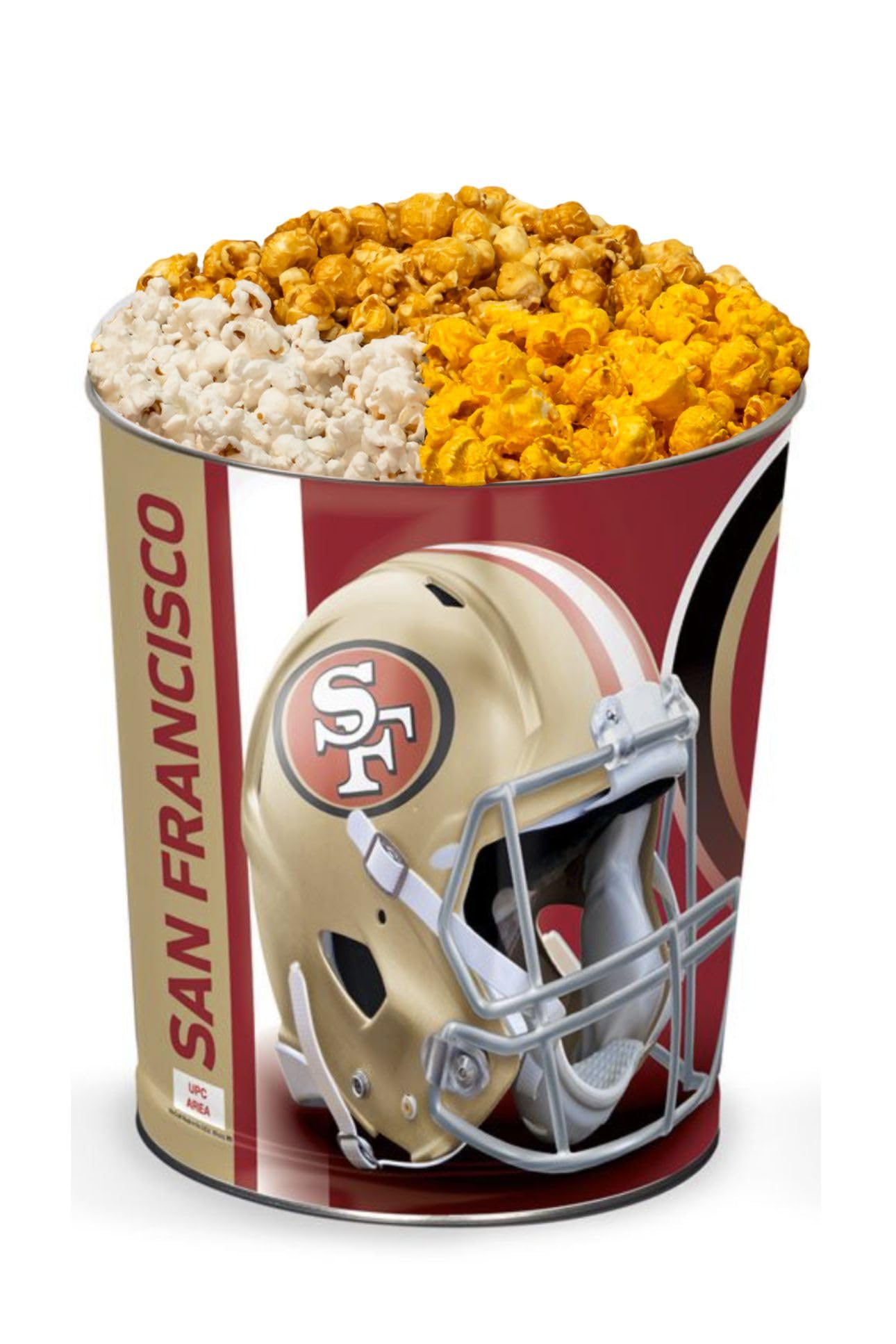Colby Ridge 3 Way Football Popcorn Tin - White, Caramel, and Cheese ...