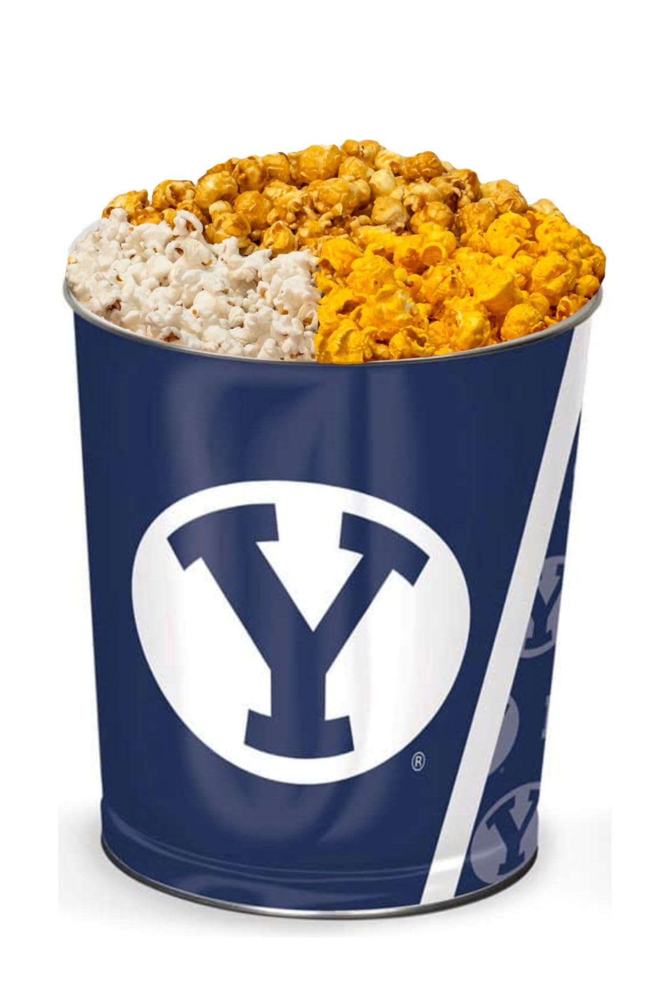 Colby Ridge 3 Way Football Tailgate Popcorn Tin - White, Caramel, and ...