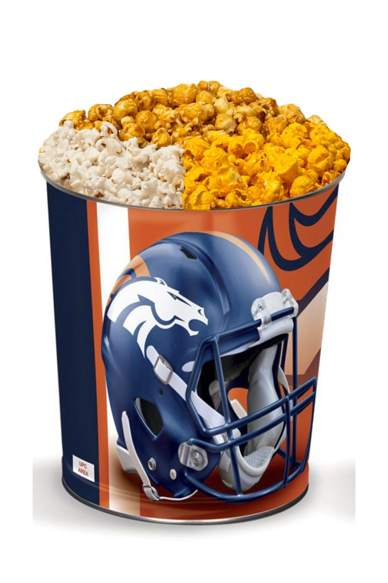 Colby Ridge 3 Way Football Popcorn Tin - White, Caramel, and Cheese ...