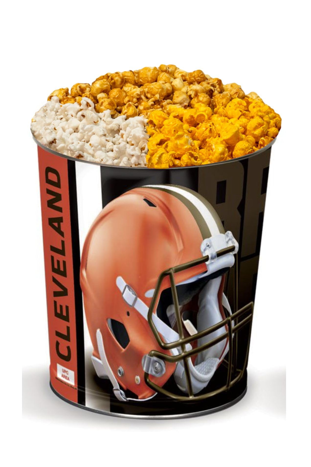 Colby Ridge 3 Way Football Popcorn Tin - White, Caramel, and Cheese ...