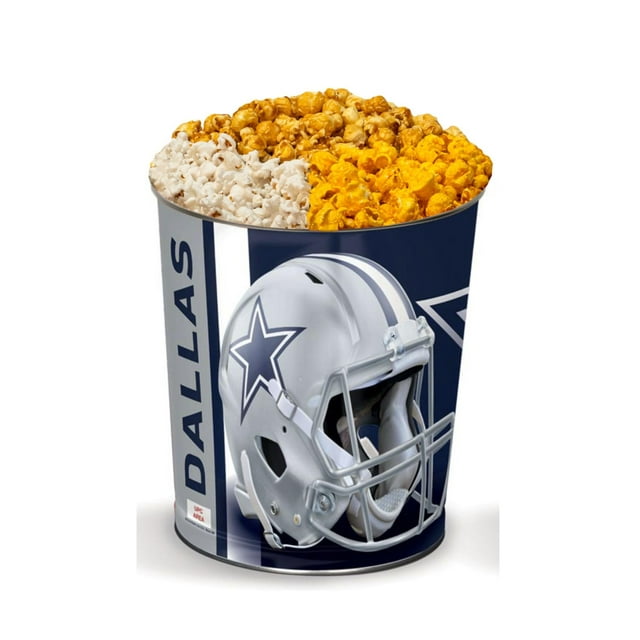 Colby Ridge 3 Way Football Popcorn Tin - White, Caramel, and Cheese ...