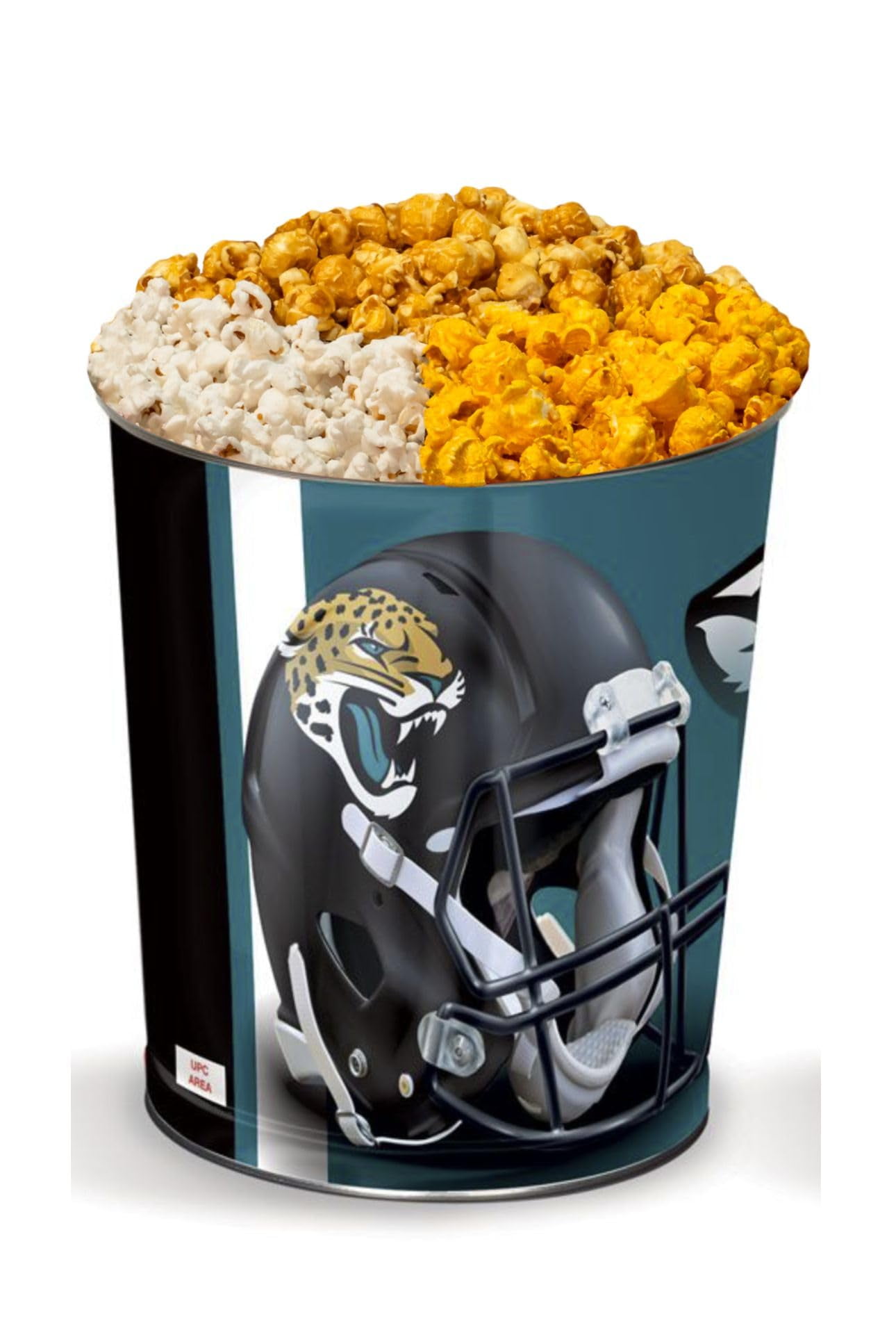 Colby Ridge 3 Way Football Popcorn Tin - White, Caramel, and Cheese ...