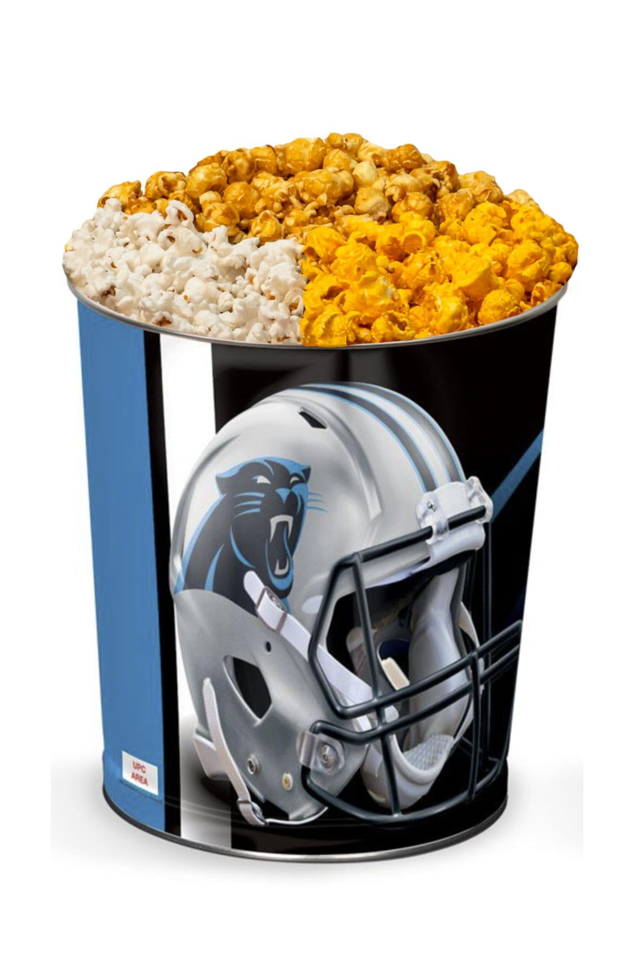 Colby Ridge 3 Way Football Popcorn Tin - White, Caramel, and Cheese ...