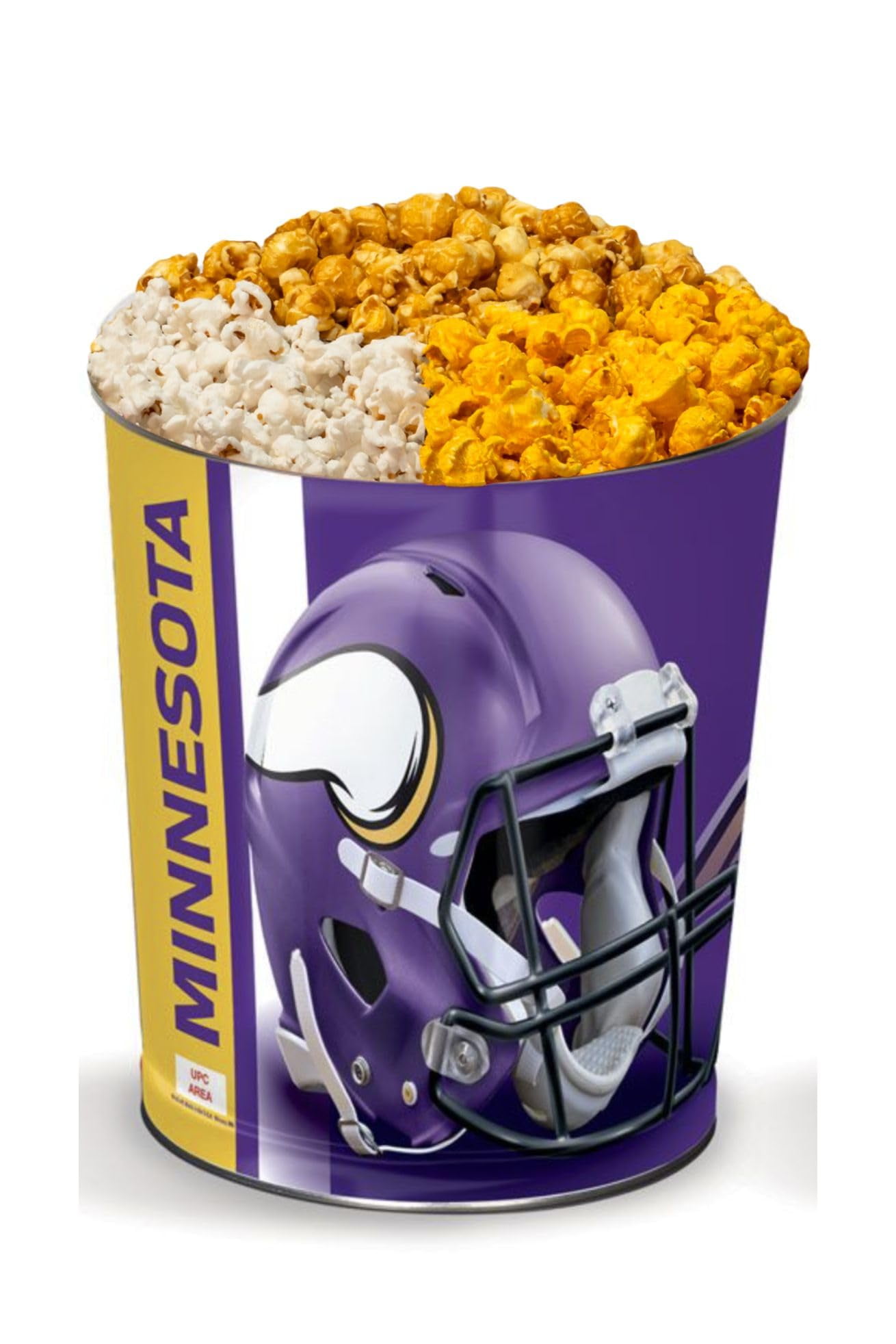 Colby Ridge 3 Way Football Tailgate Popcorn Tin - White, Caramel, and ...