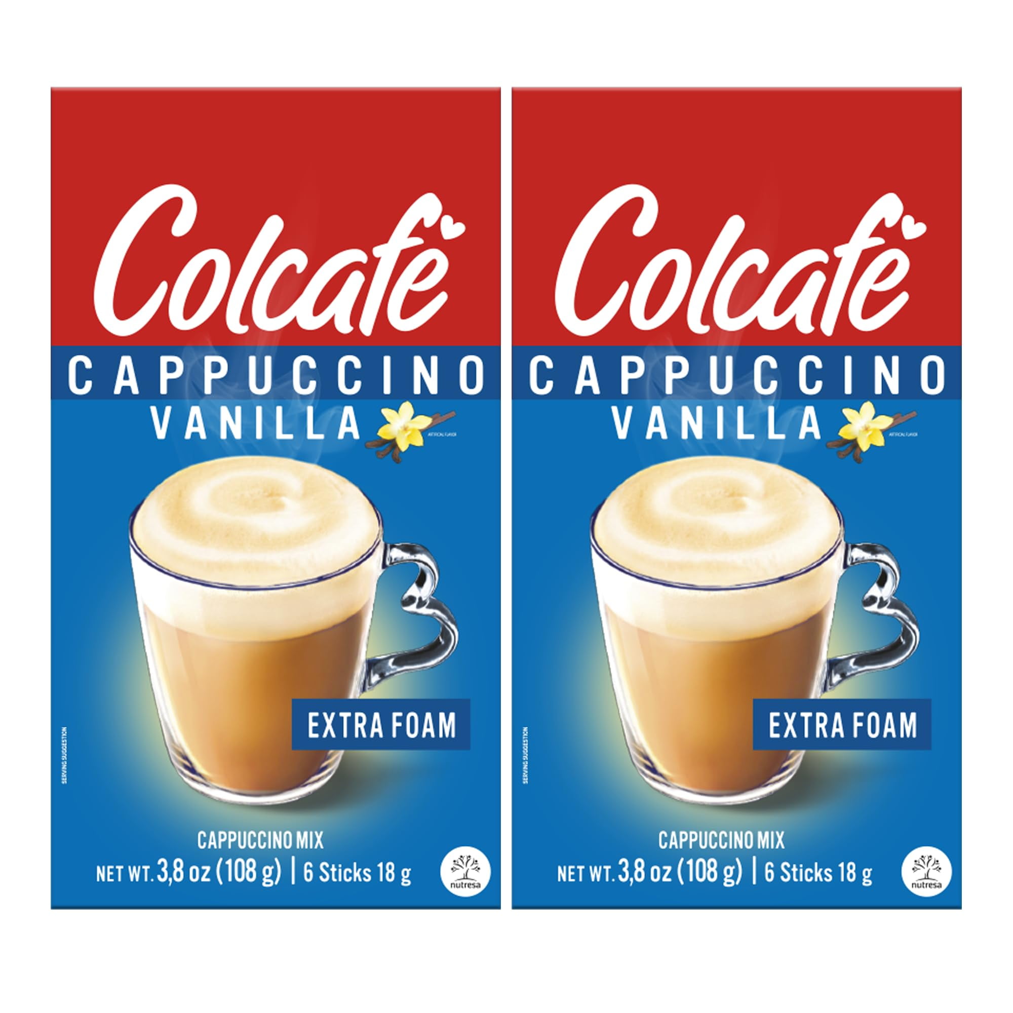 Colcafe Instant French Vanilla Cappuccino, 6 sticks per pack, Pack of 2 ...