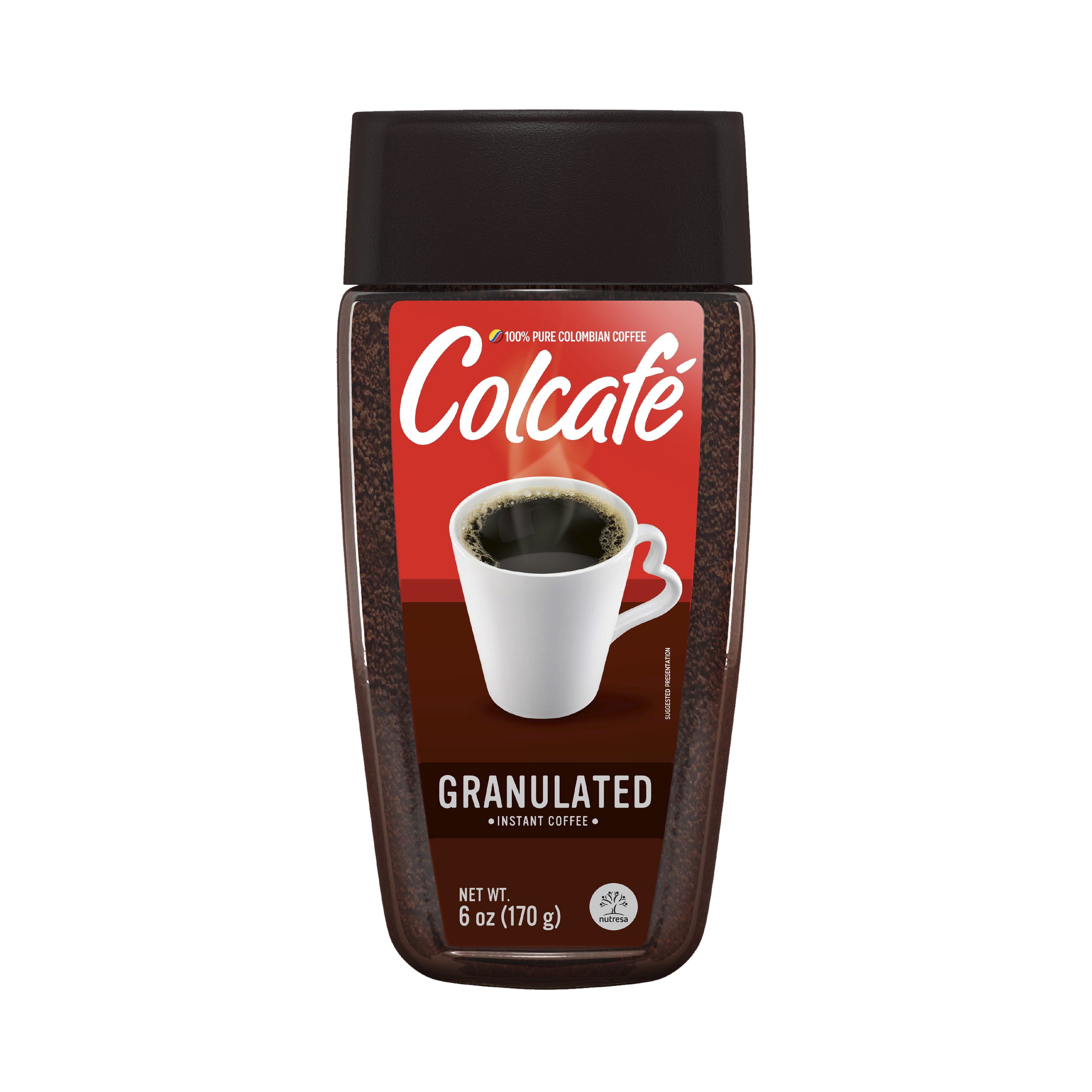 Colcafé Instant Coffee Granulated Jar, 6 oz, Naturally Caffeinated ...