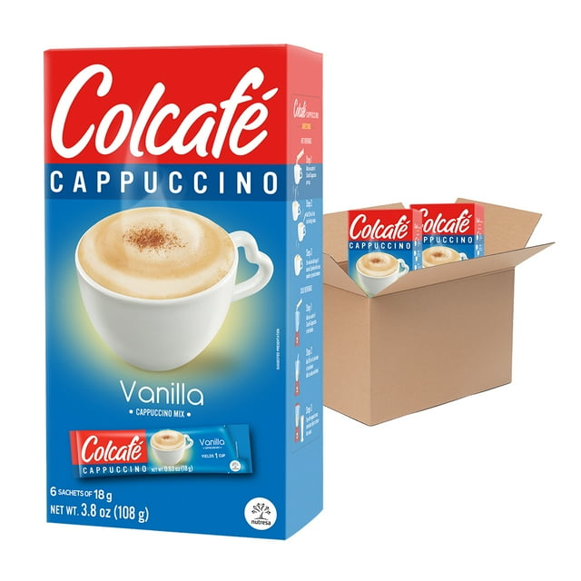 Colcafe Capuccino French Vanilla Box, Instant Coffee, 3.8 oz, Pack of 2 ...