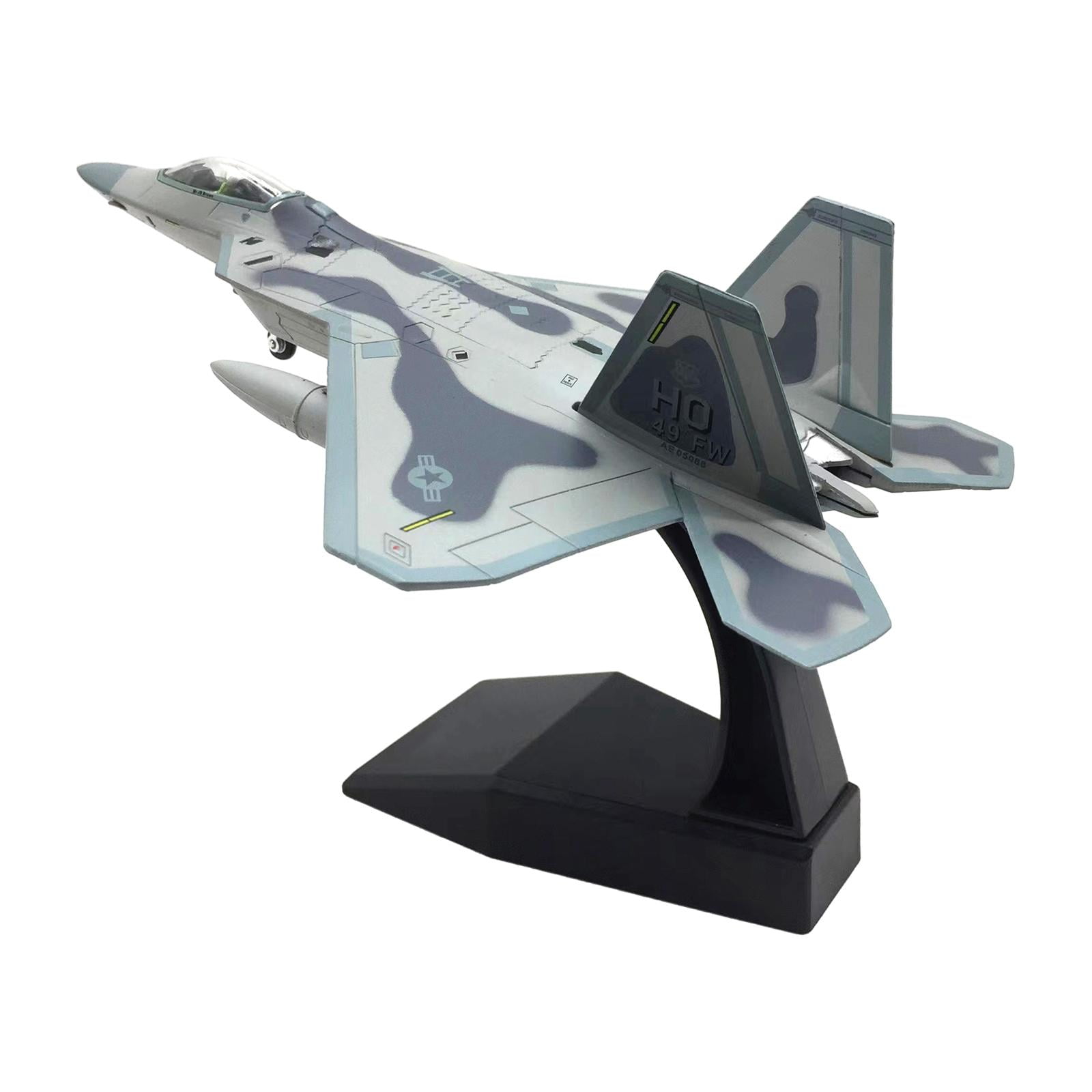 Colcolo 1/100 USA F22 Aircraft Collections Diecast Alloy Fighter for Bar Shelf Cafes black base ...