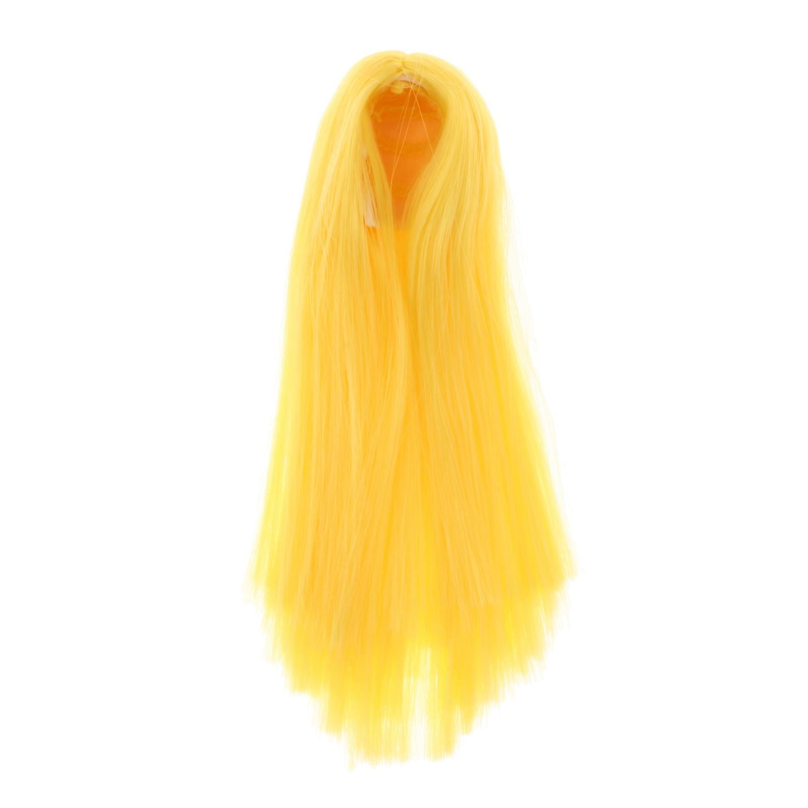 Colcolo 1/6 Female Hair Doll Decoration for 12'' Woman Doll Action Figures Accessory Yellow Long ...