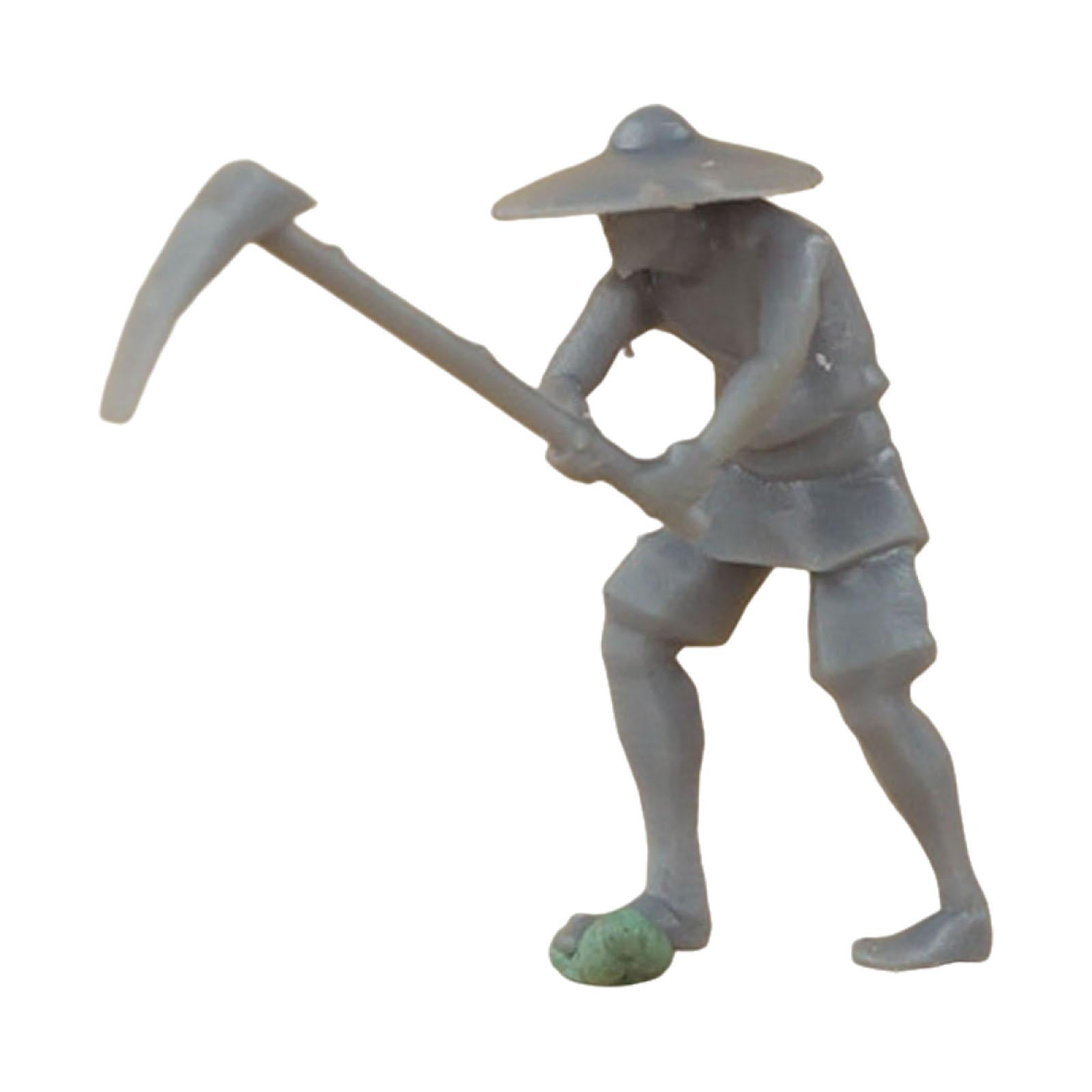 Colcolo 1/87 Scale Farm Keeper Model Realistic Dioramas Tiny People Model Sand Table Hoe ...