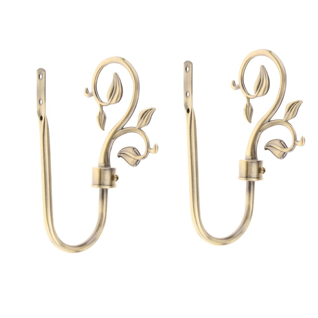 Colcolo 2 Pieces Holdbacks European Metal Curtain Hook Window Drapery ...