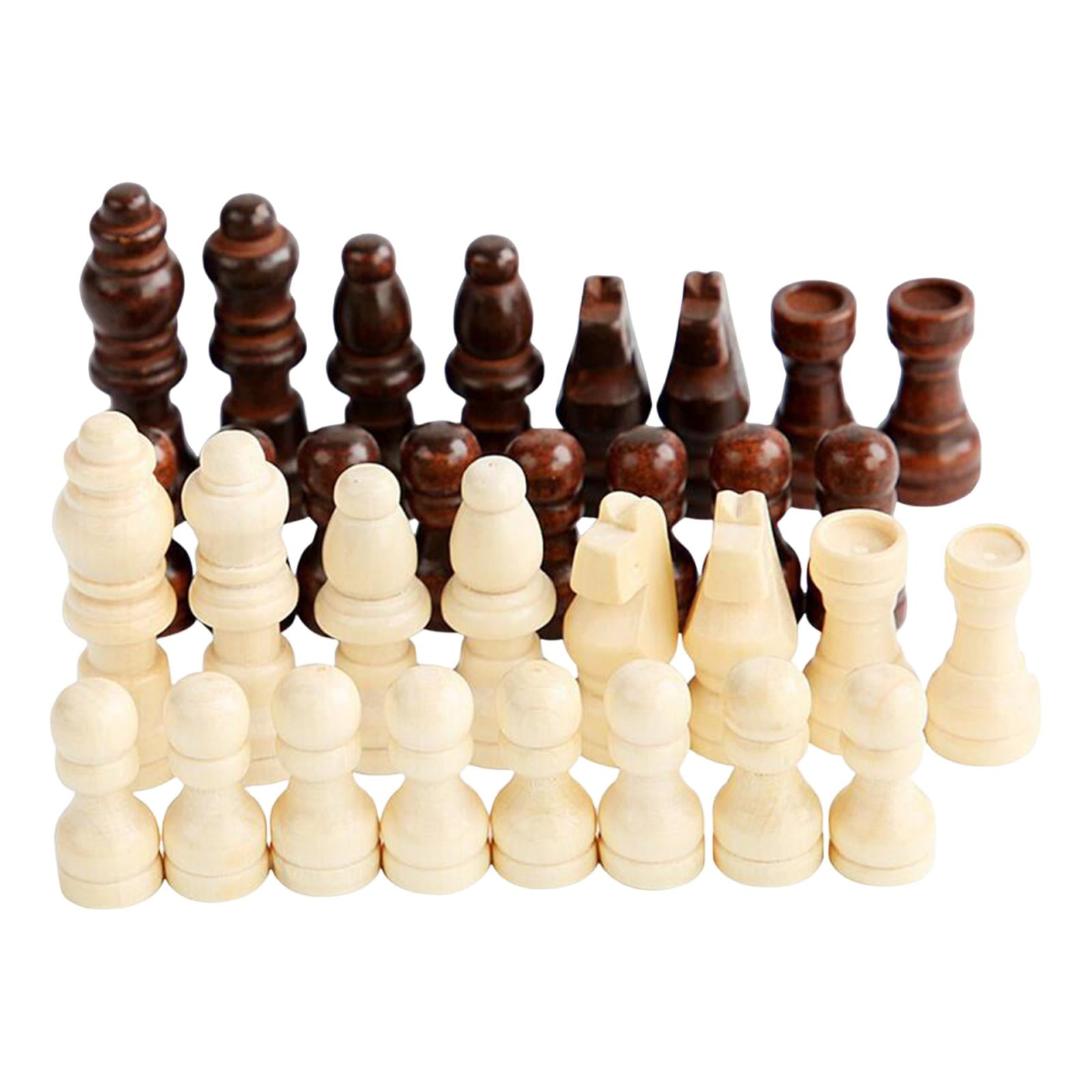 Colcolo 32 Pieces Wooden Chess Pieces for Chess Board Games Checkers ...