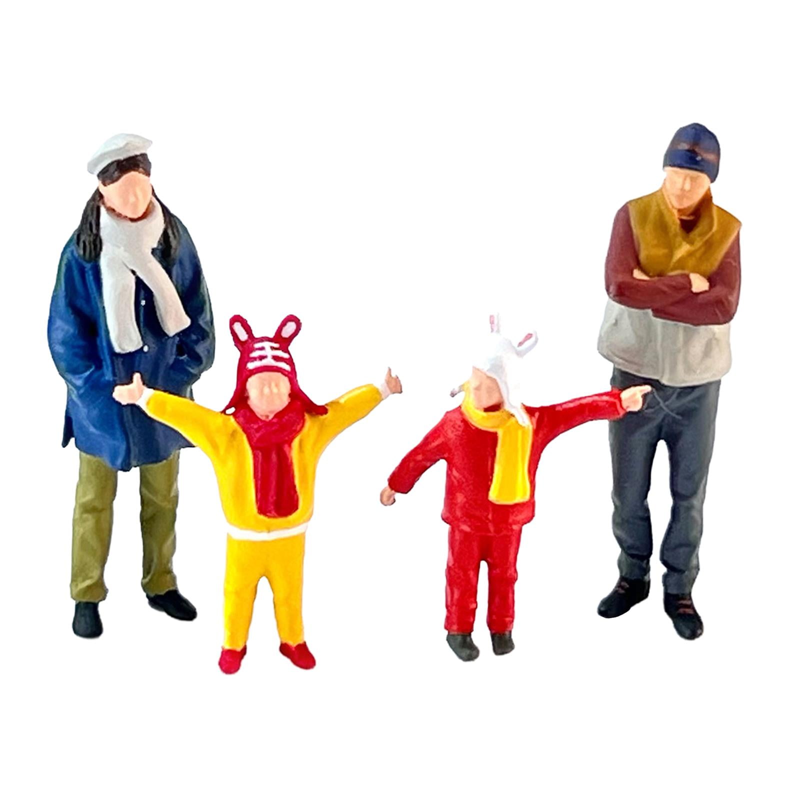 Colcolo 4 Pieces 1/64 People Figures Adults Children Figures Model ...