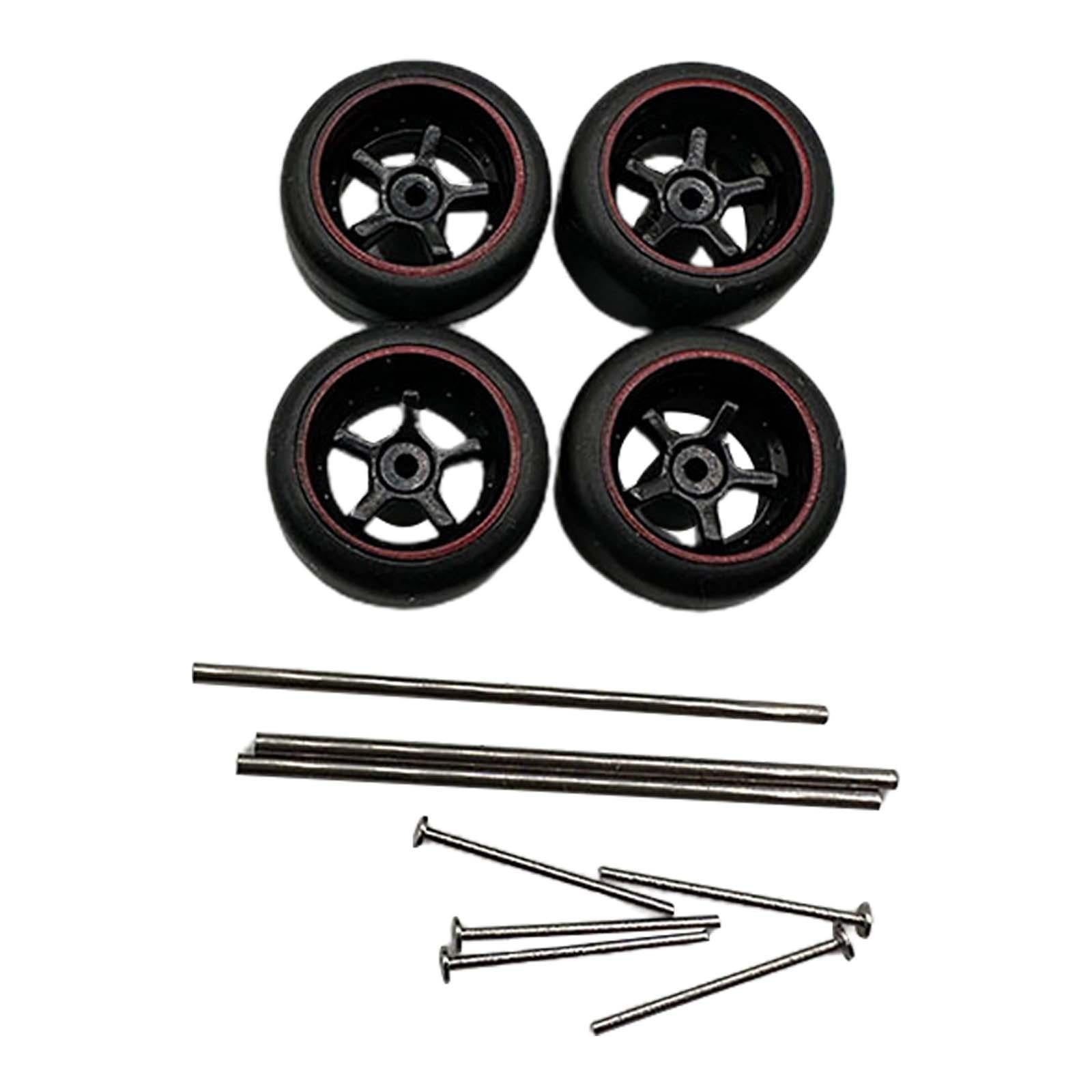 Colcolo 4 Pieces RC Car Wheels and Tires RC Alloy Car Accessories for 1 ...