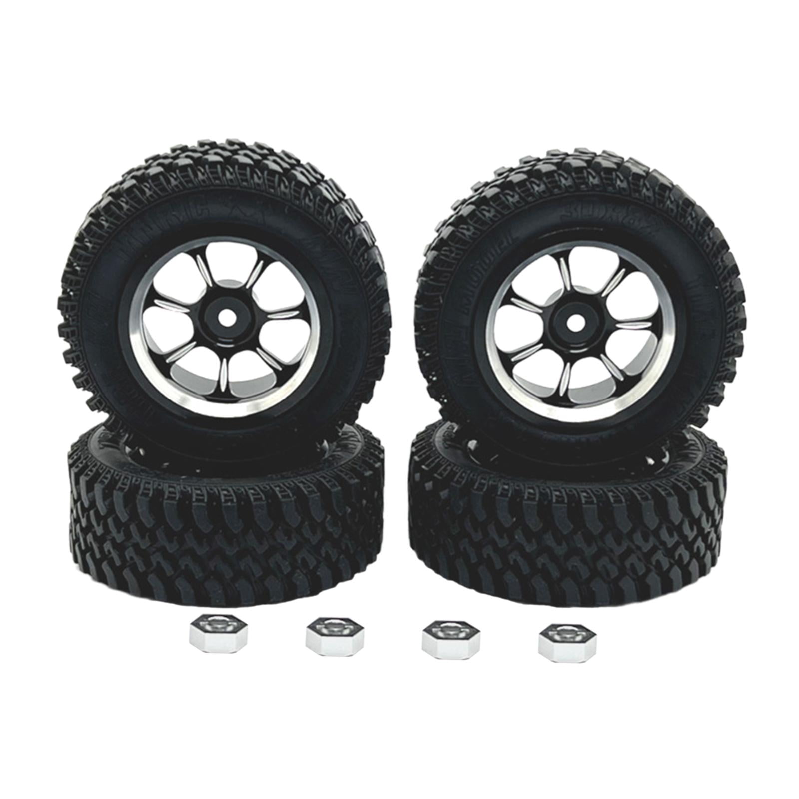 Colcolo 4 Pieces RC and Tires with Car Hex Wheel Hubs RC Tires with ...