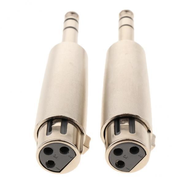 Colcolo 4x2 Pieces 6.35mm Mono Male Jack to 3 Pin XLR Female Audio ...