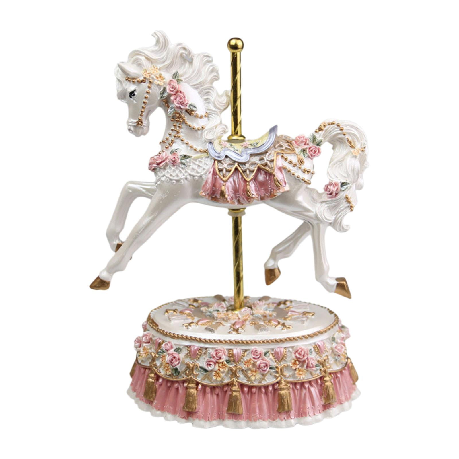 Colcolo Carousel Horse Statue Collectibles Music Box for Entrance ...