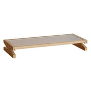 Navaris Wood Monitor Stand Riser - Computer Desk Organizer Desktop Dock ...