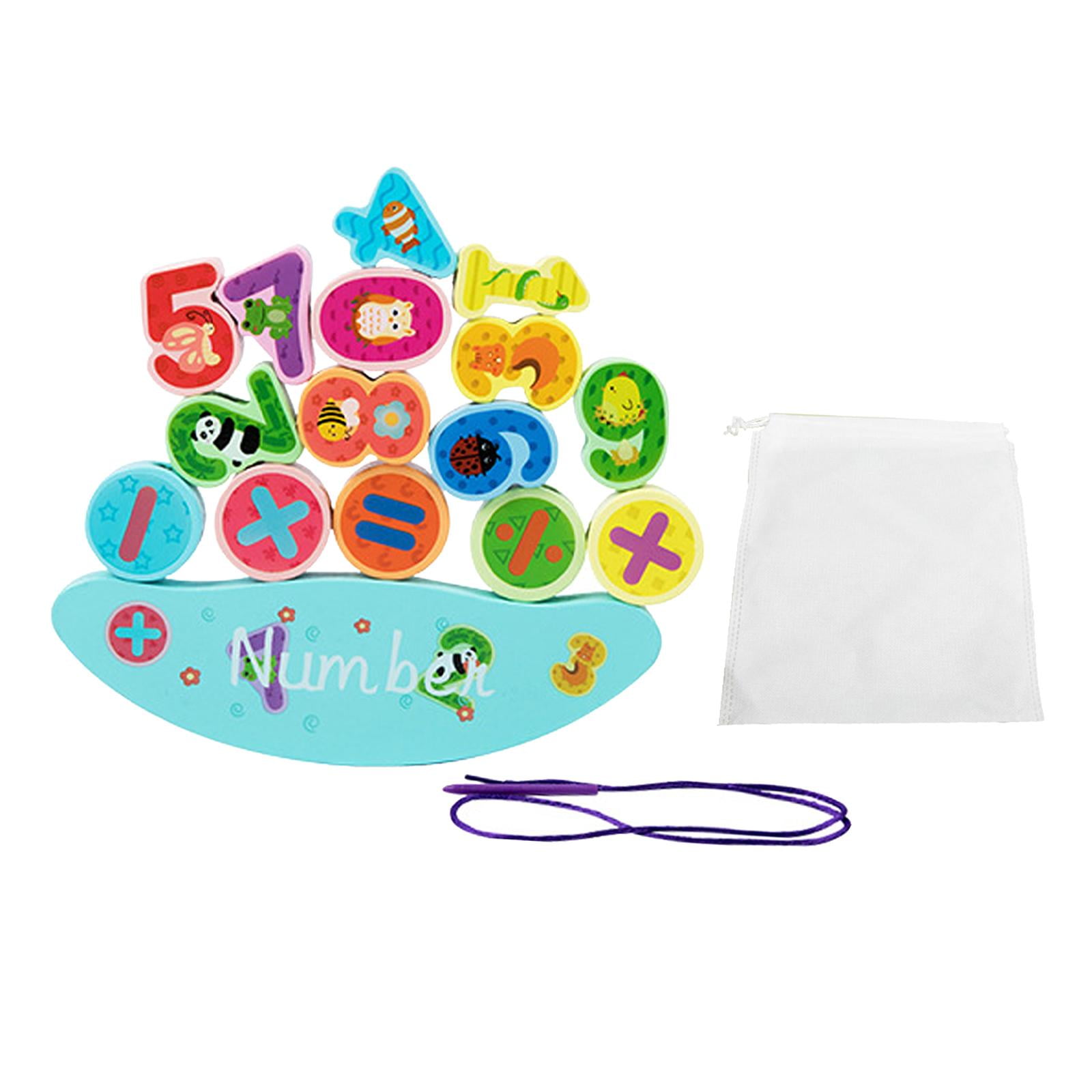 Colcolo Wooden Balance Block Stacking Toys Lacing Beads Toys for ...