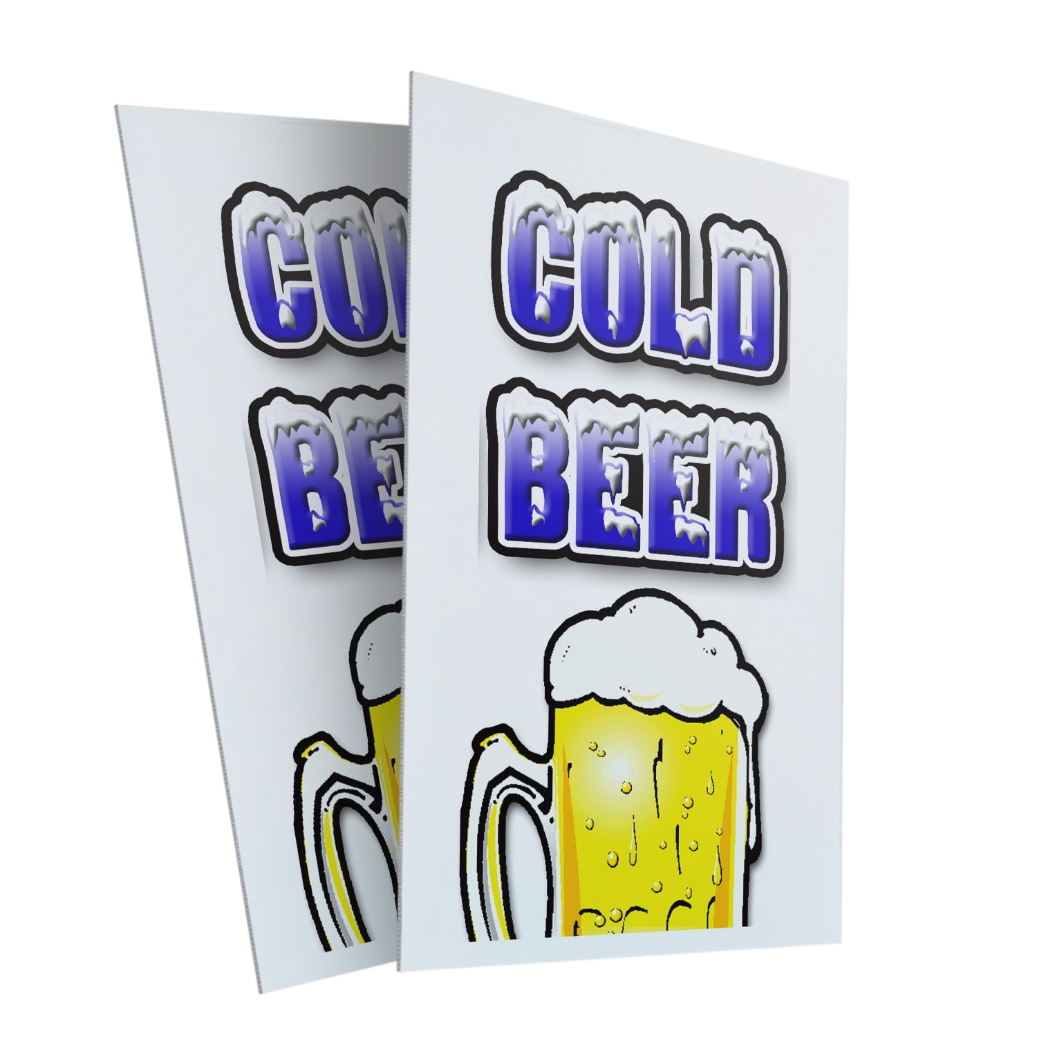 Cold Beer (2-PACK) 24" x 36" Plastic Signs | Sign Insert 4mm Corrugated ...