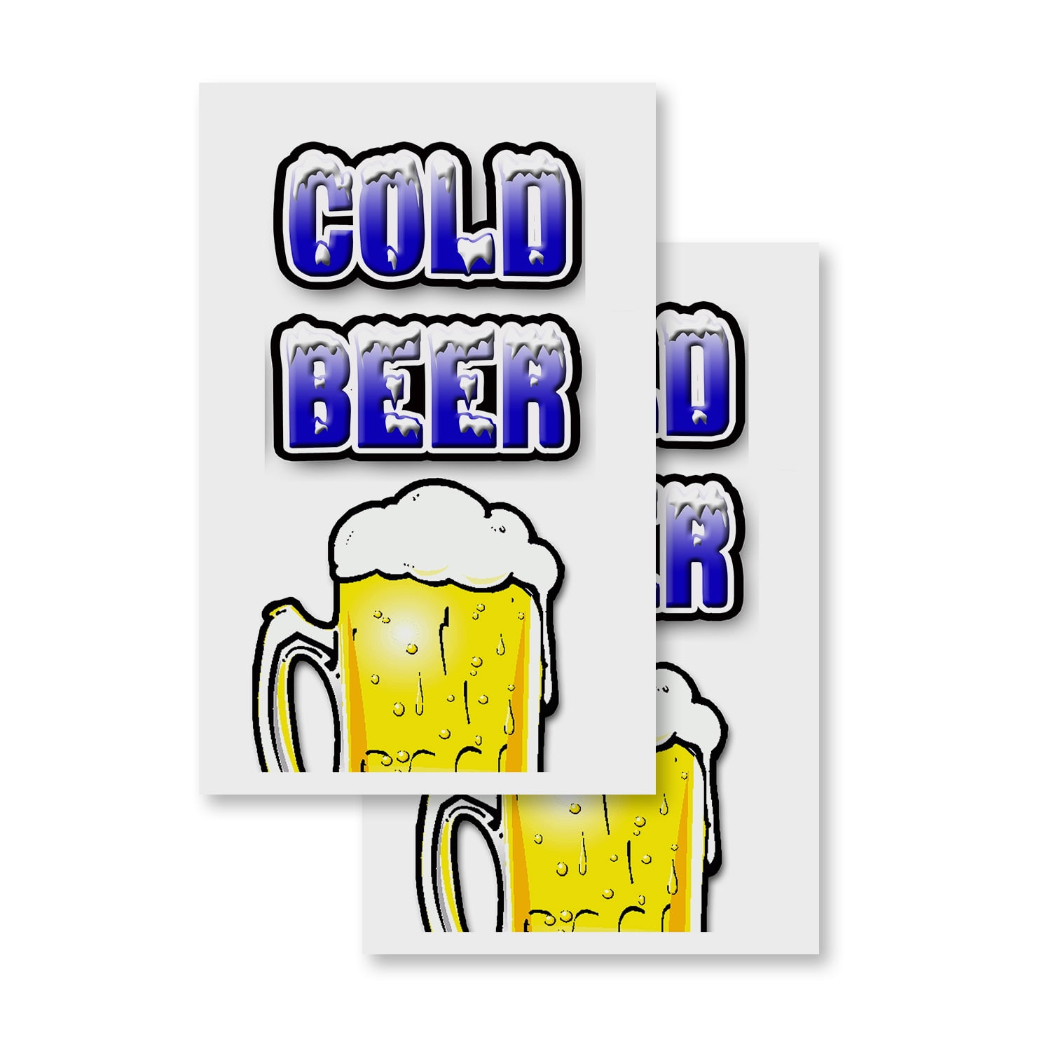 Cold Beer (2-PACK) 24" x 36" Vinyl Decals | Sign Insert Peel & Stick ...