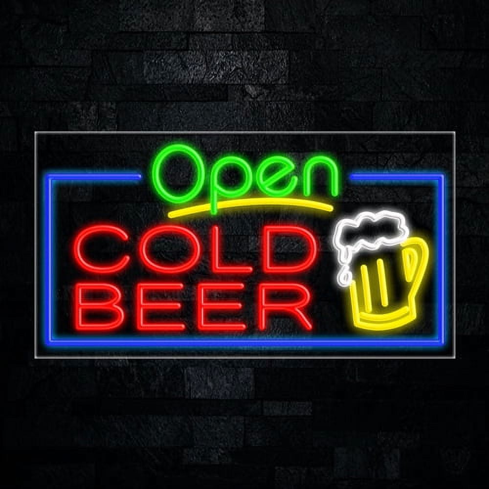 Cold Beer LED Neon Sign 33"L x 18"H #35671 - Walmart.com