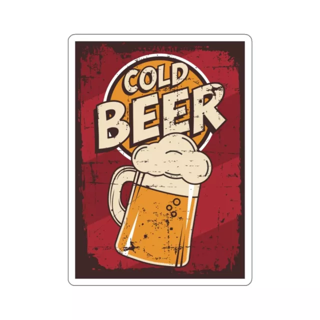 Cold Beer Mug Ale Stout Drinker Retro Style Design Sticker Vinyl Decal ...
