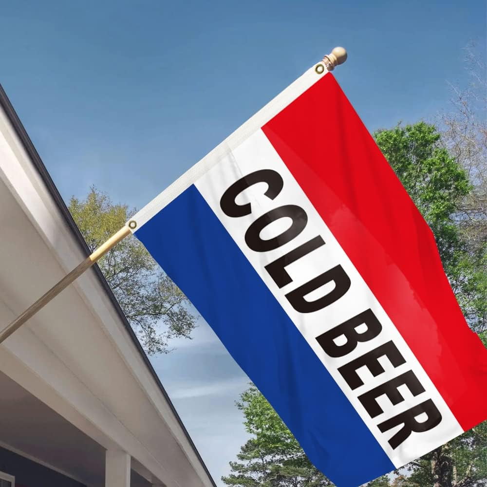 Cold Beer Sign Flag Business Flag Vivid Color Outdoor Advertising ...