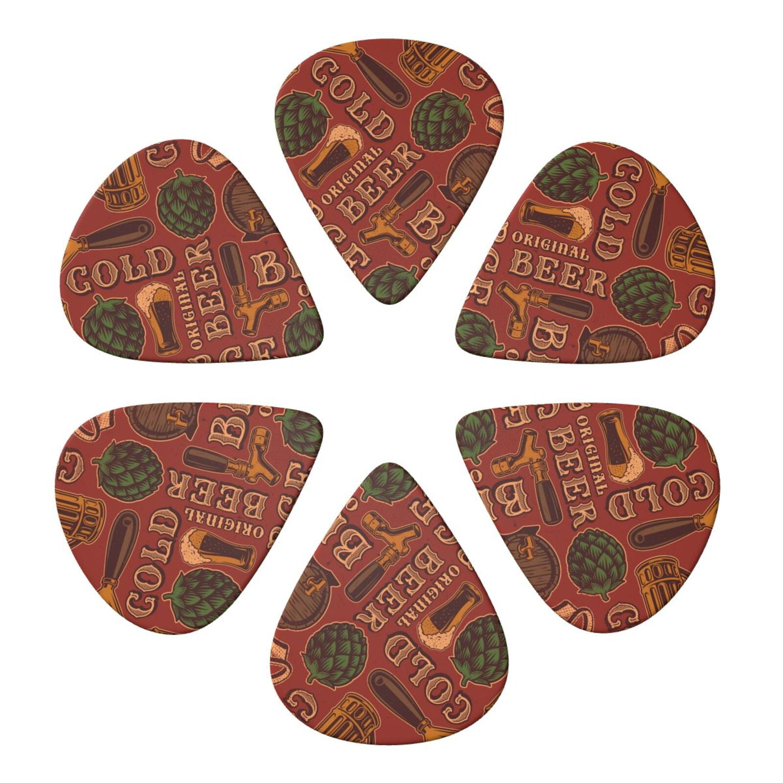 Cold Beer Vintage Guitar Pick 6 Pack for Bass Acoustic Electric Guitars ...