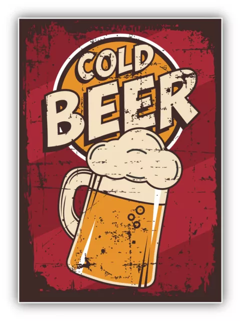Cold Beer Vintage Sticker Phone Decal Water Bottle Stickers Car Decals ...