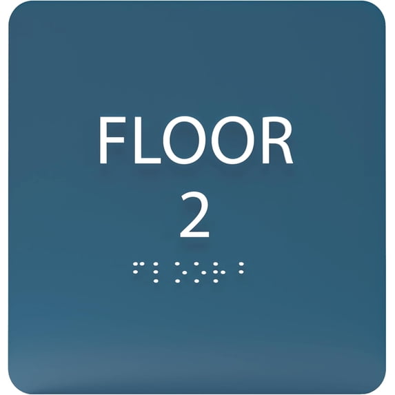 Cold Blue ADA Floor 2 Sign with Braille – Made from Durable and Ready ...