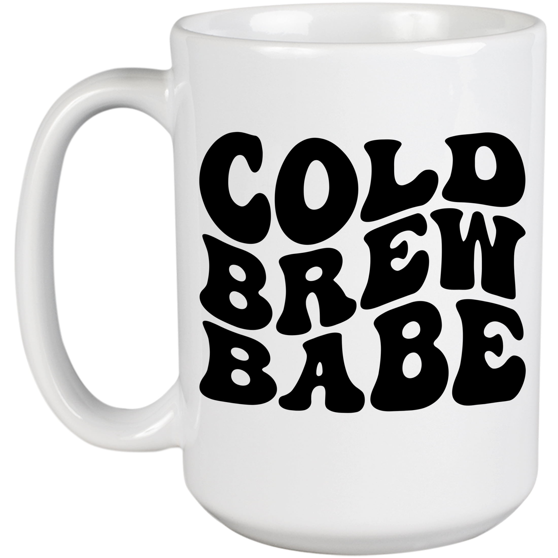 Cold Brew Babe, Coffee Lover or Enthusiast Themed, Groovy Retro Wavy ...