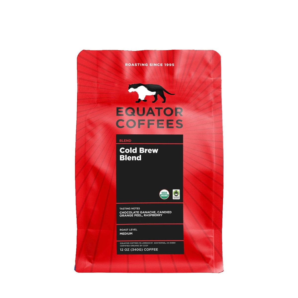 Cold Brew Blend Fair Trade Organic - Roasted by Equator Coffees - Whole ...