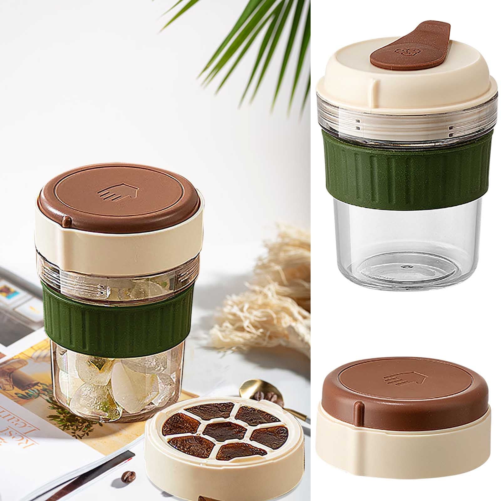 Cold Brew Coffee Cup | Portable Iced Tea Tumbler With Ice Mold | Leak-Proof Sealing Lid ...