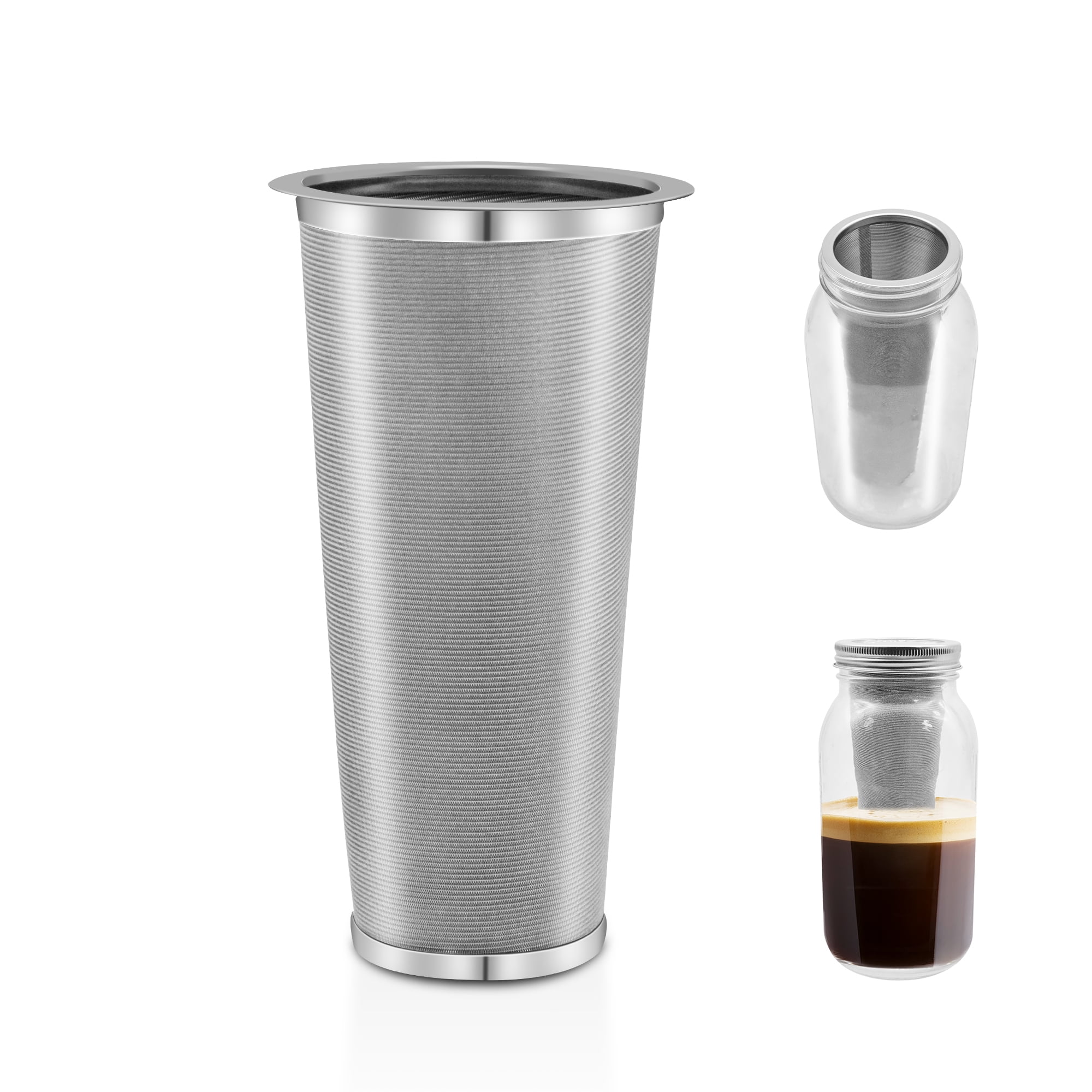Cold Brew Coffee Filter for Wide Mouth Mason Jar, 304 Stainless Steel ...