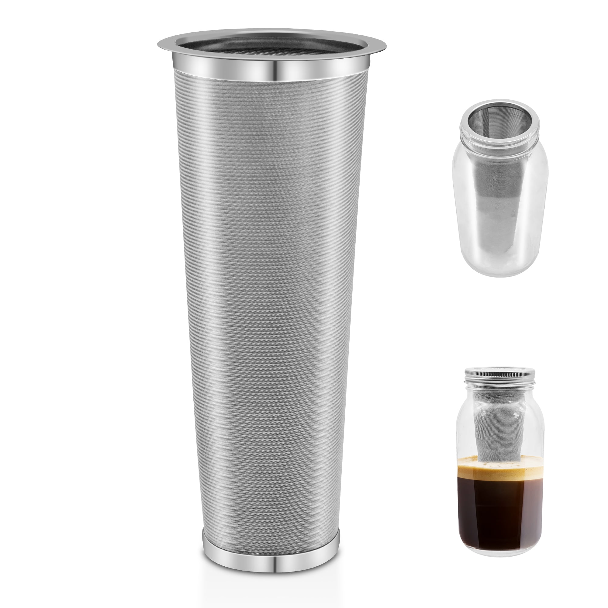 Cold Brew Coffee Filter for Wide Mouth Mason Jar, 304 Stainless Steel ...