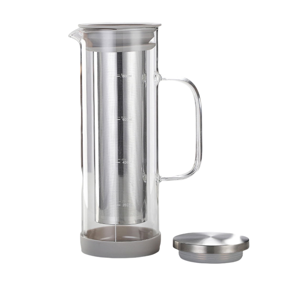 Glass & Stainless Steel Cold Brew Coffee Maker Iced Coffee Pitcher with ...