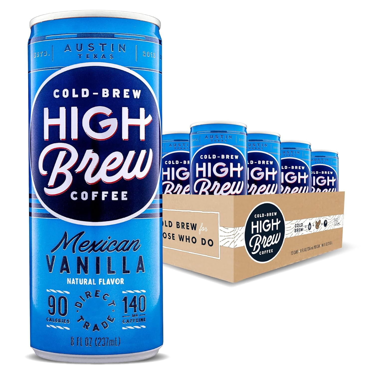 Cold Brew Coffee, Mexican Vanilla, 8 FL Oz, Ready-To-Drink (Pack of 12 ...