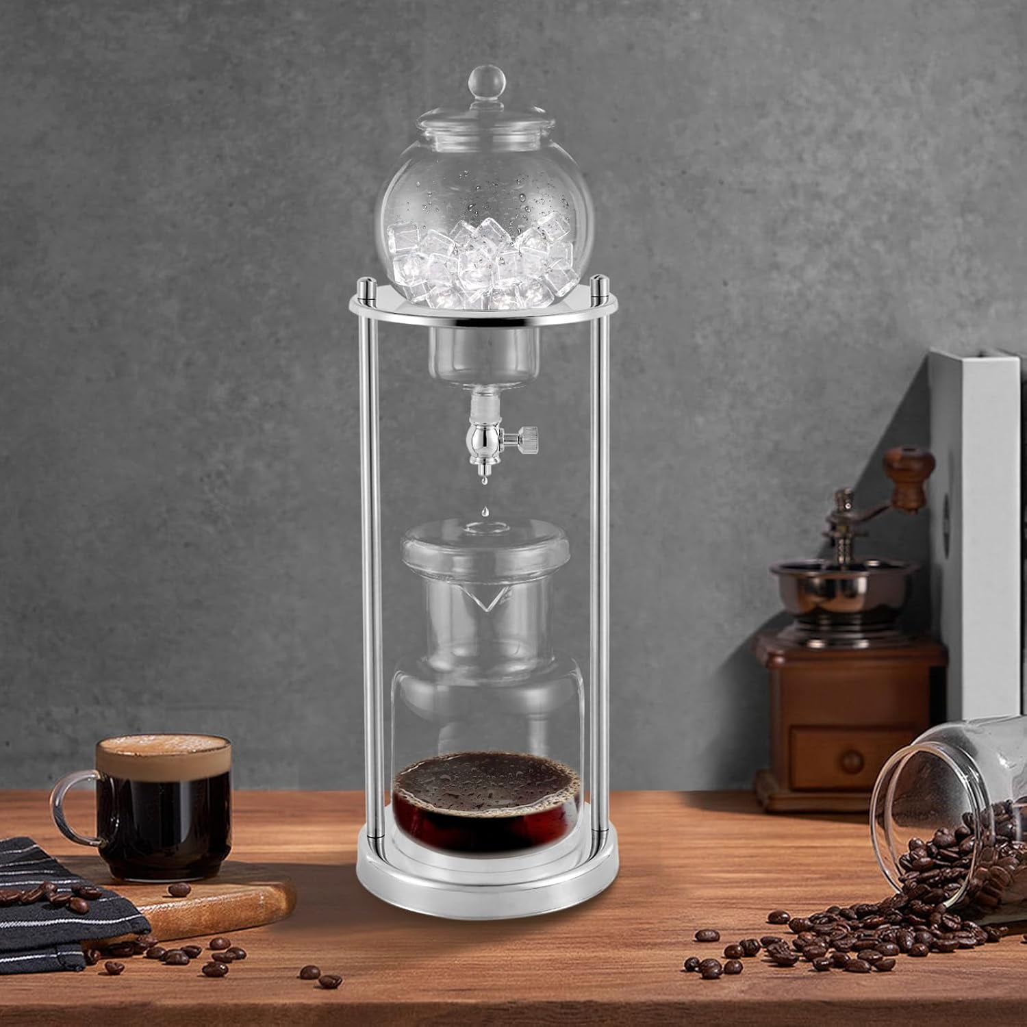 Cold Brew Drip Coffee Tower, Ice Cold Brew Maker 600 ML / 20.29 OZ Cold ...