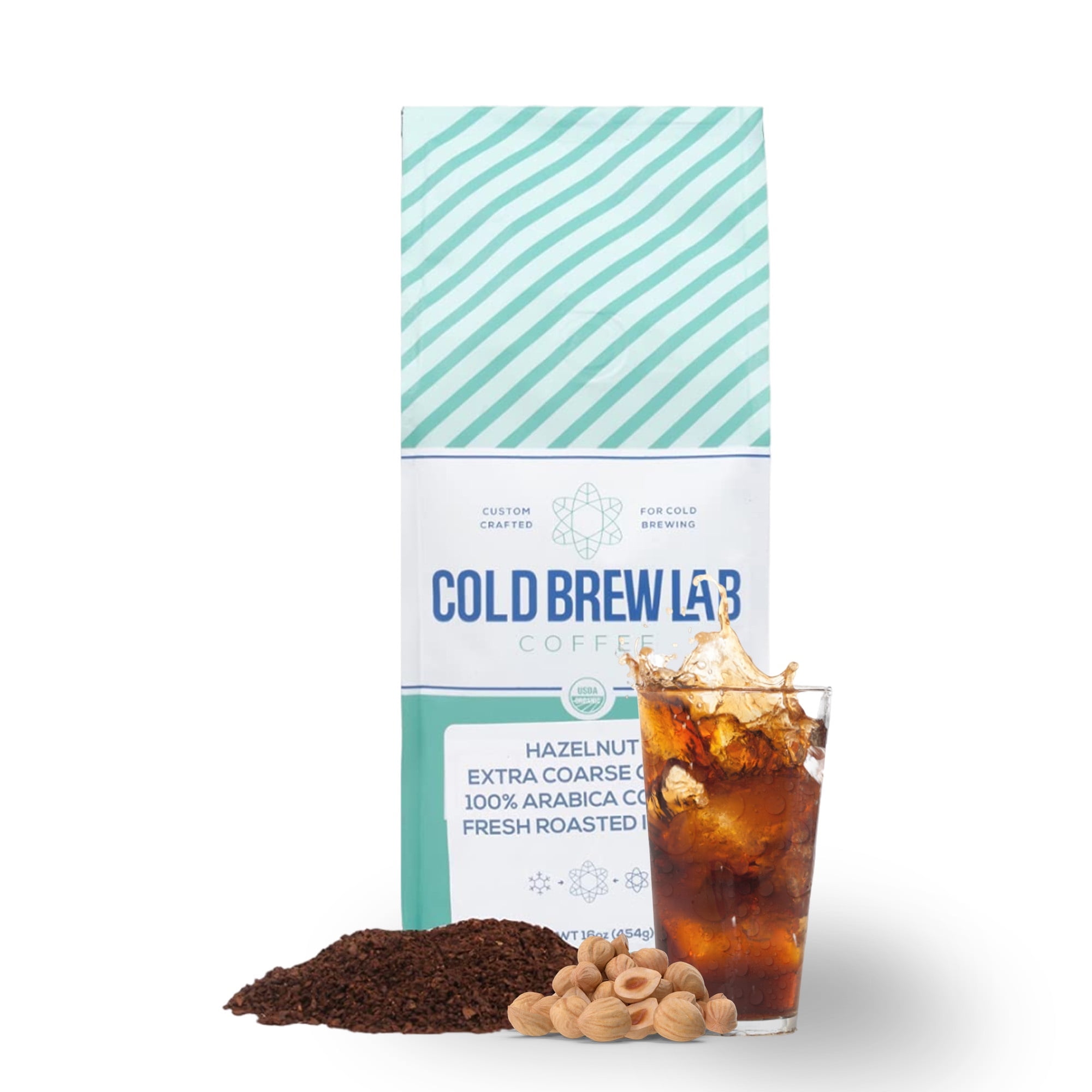 Cold Brew Organic Coarse Ground Flavored Coffee, Hazelnut Flavor, Dark ...