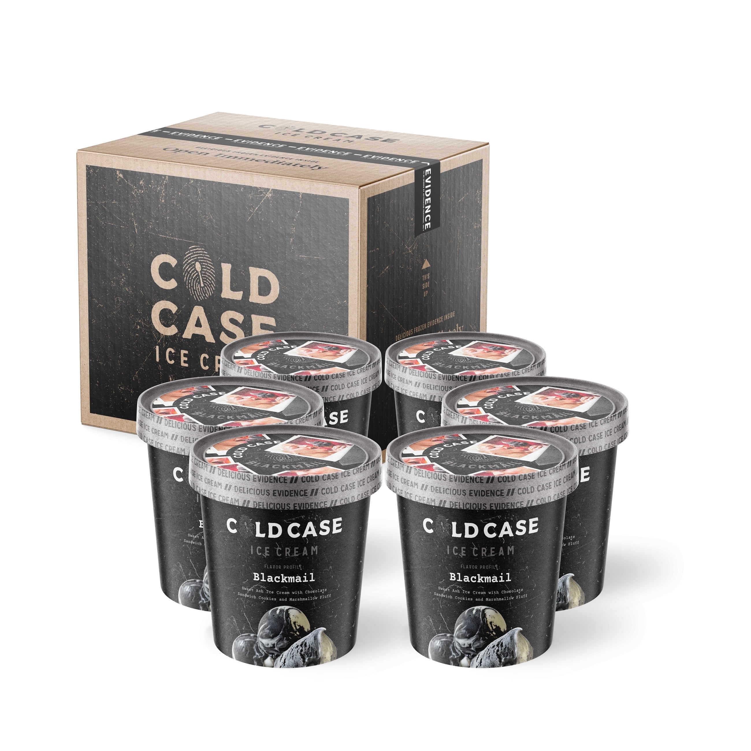Cold Case Ice Cream Blackmail Flavor - Gourmet Sweet Ash Ice Cream with ...