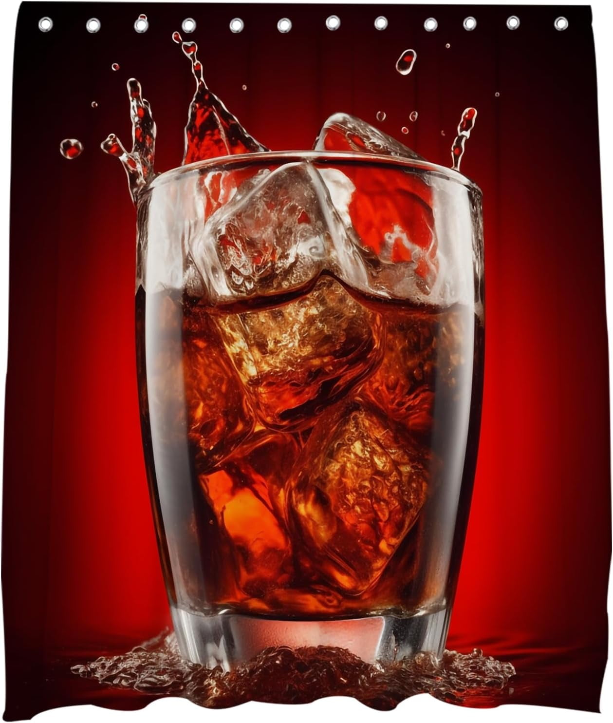 Cold Coke Shower Curtain Summer Fashion Drink Theme Red Background ...