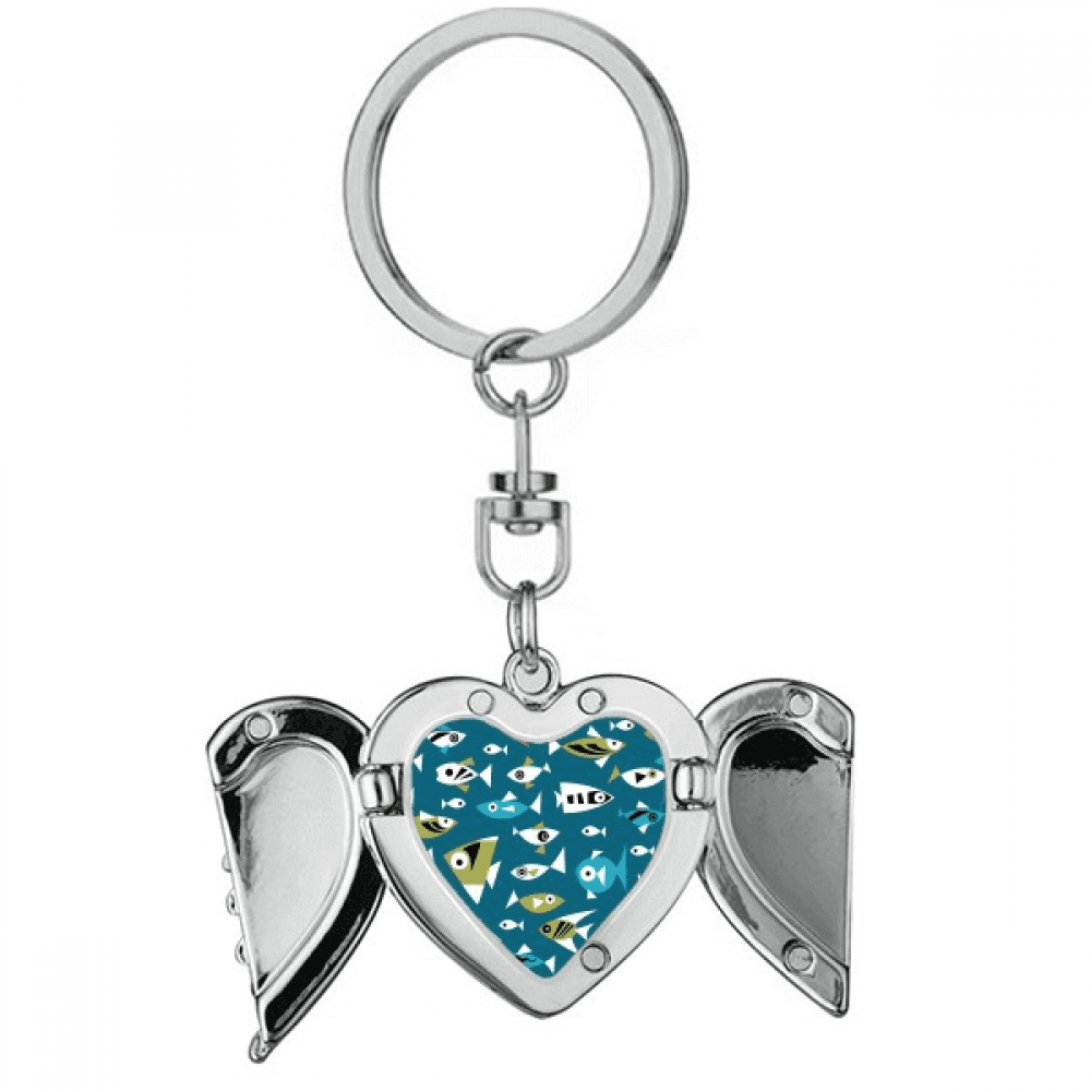 Cold Color Blocks Fishes Heart Angel Wing Key Chain Holder - Walmart.com