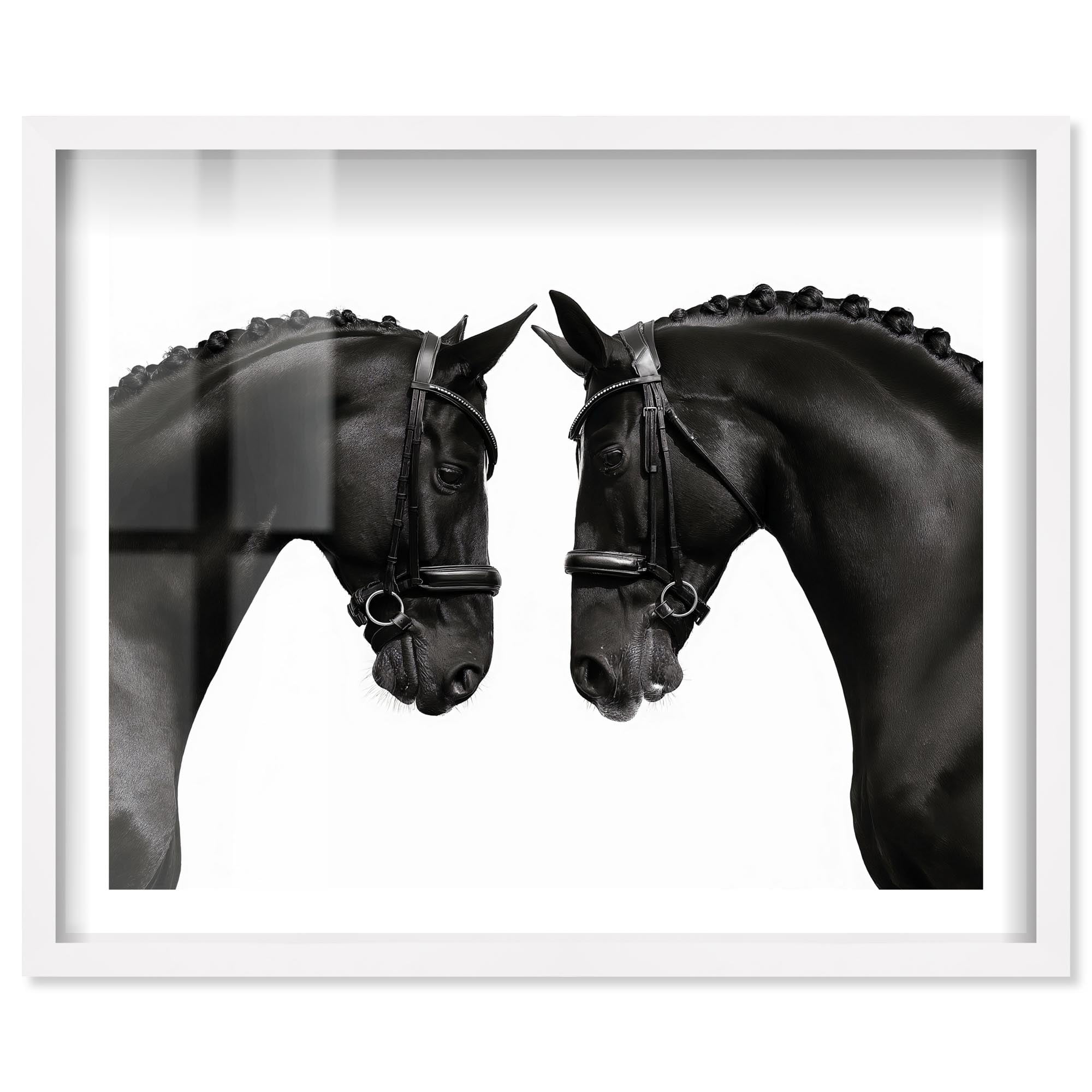 Cold Dawn Horses Shadowbox Print Western Wall Decor by Notoriart, White ...